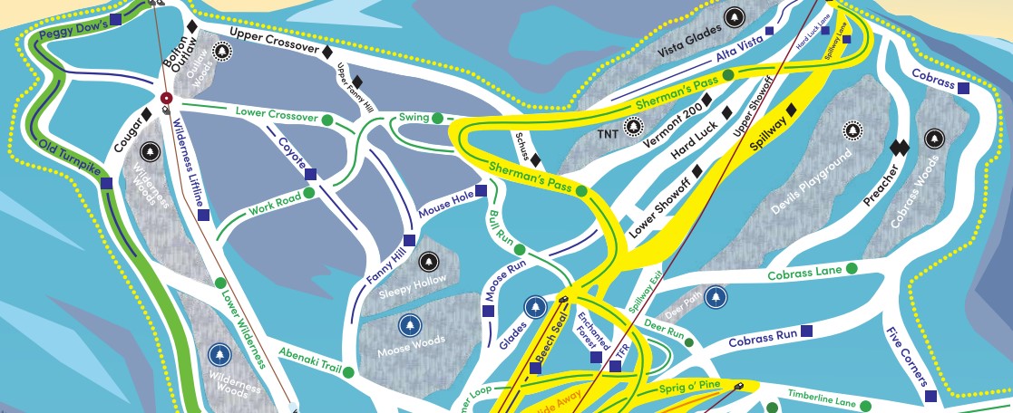 Trail Maps - Alpine & Nordic Terrain - Bolton Valley, Vermont